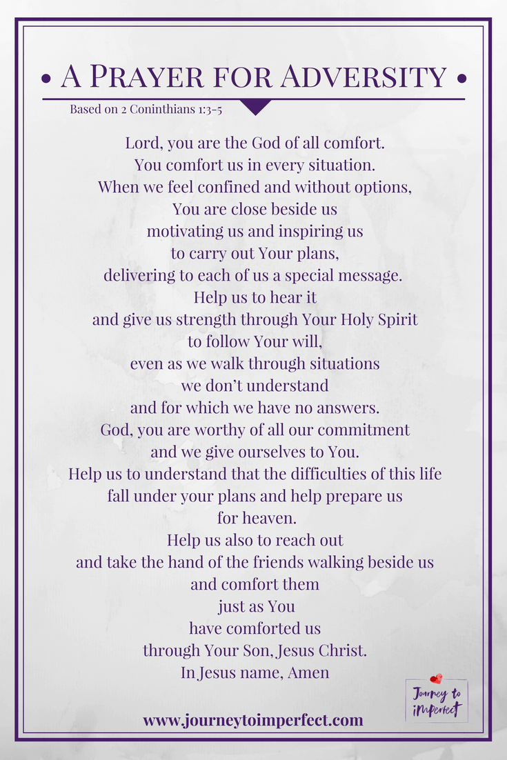 A Prayer for Adversity | Journey to Imperfect